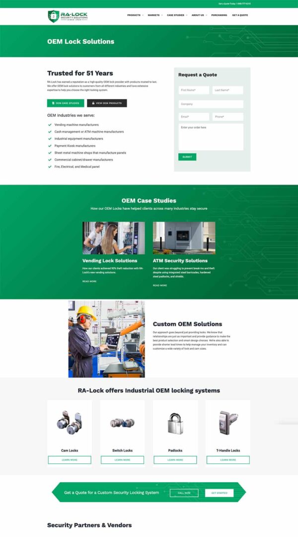 RA-Lock Security Solutions by Atomic - Web Design Portfolio for Security